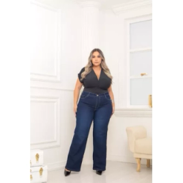 Calça Wide Leg Perna Reta Jean... R$ 79 - Promobit